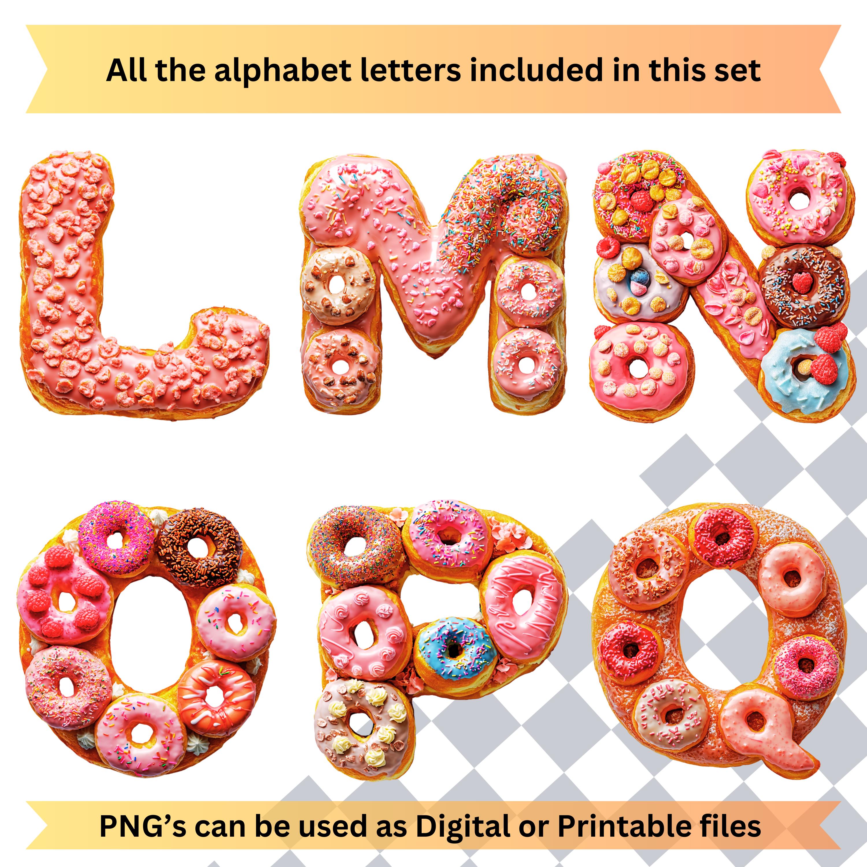 Donut Clipart Letters | Bakery Food Alphabet PNG Images | Sweet ...