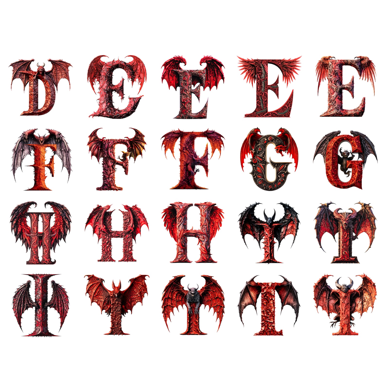 Halloween Vampire Clipart Alphabet Letters for Digital Download ...