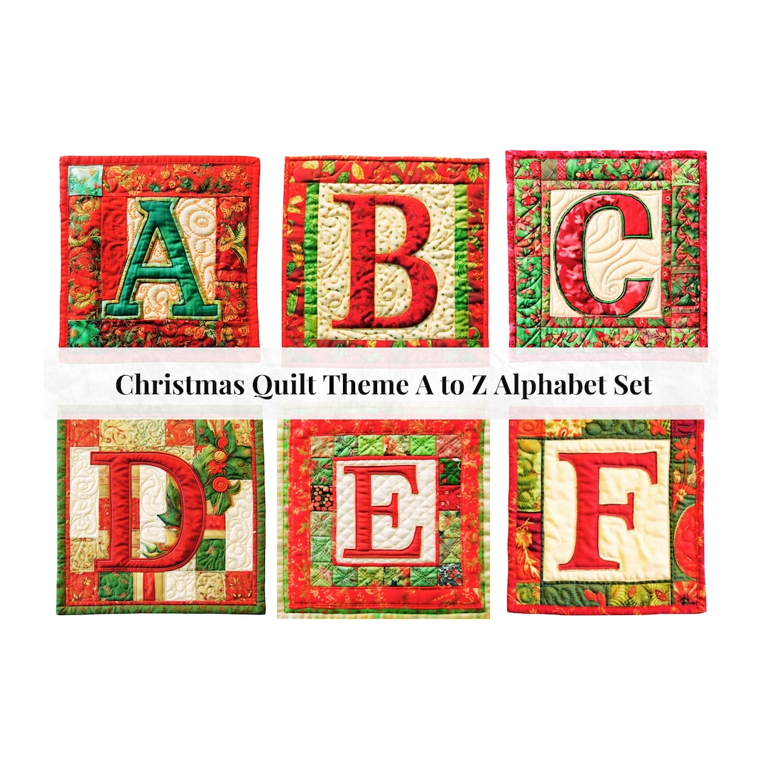Vintage Christmas Clipart Alphabet Letters PNG for Christmas Décor DIY ...