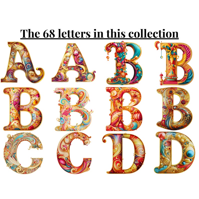 Circus Clipart Alphabet Letters PNG Files for Carnival Digital Download ...