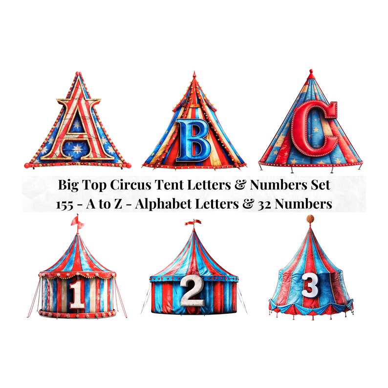 Circus Clipart Alphabet Letters for Instant Download Digital - Etsy