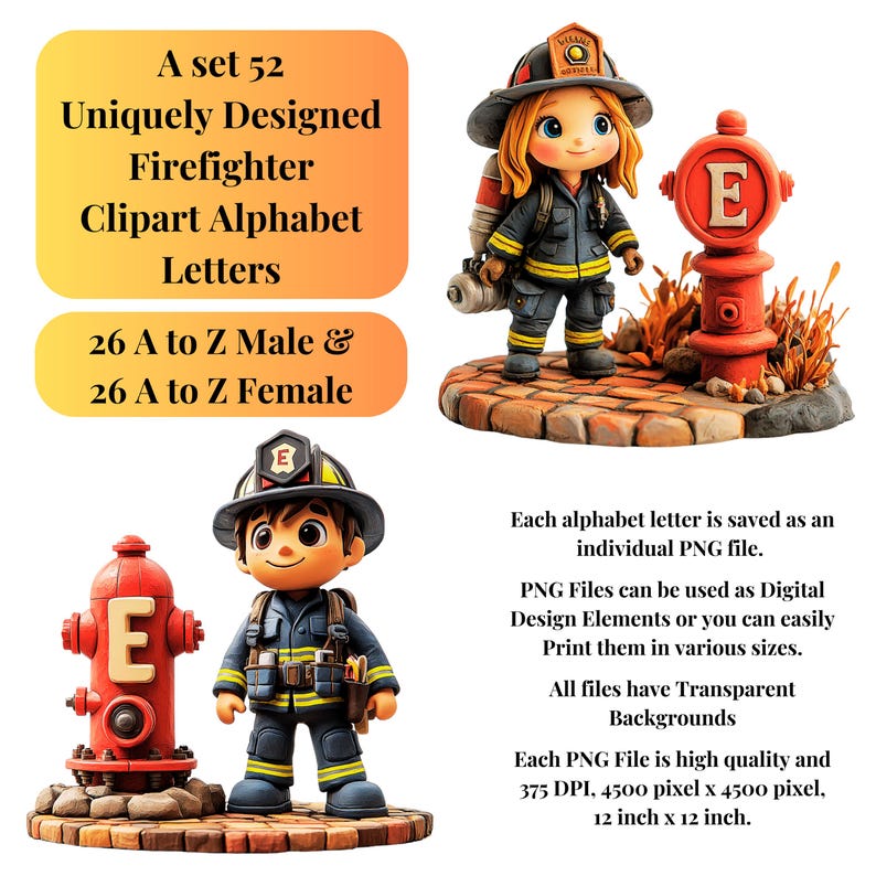 Firefighter Clipart Alphabet Letters PNG | Fireman & Firewoman Clip Art ...