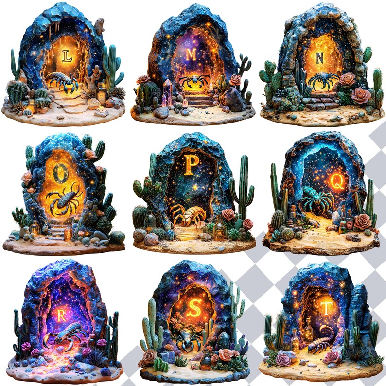 Scorpio Zodiac Clipart Alphabet Letters | Mystical Scorpion PNG ...