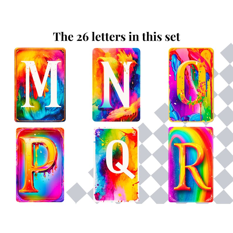 Rainbow Clipart Letters | Colorful Alphabet Set | Decorative Fonts ...