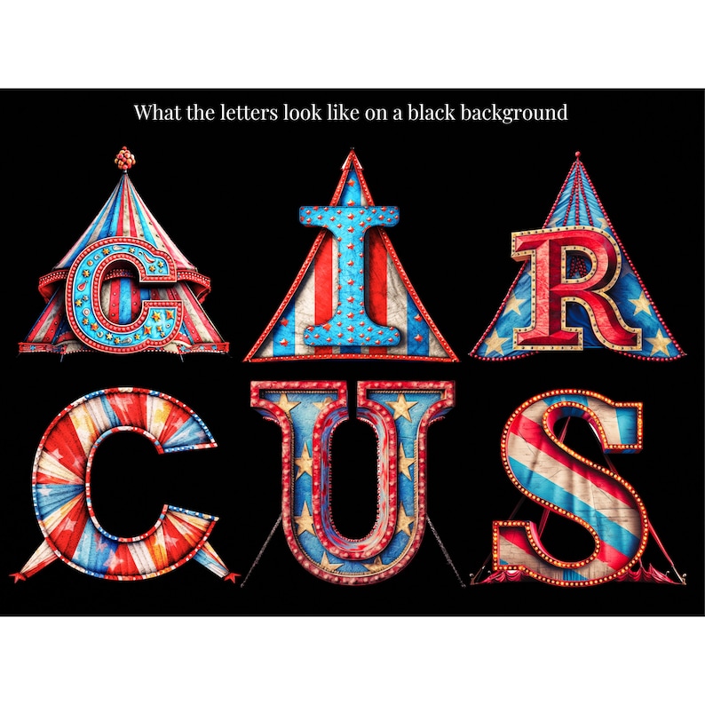 Circus Clipart Alphabet Letters for Instant Download Digital - Etsy