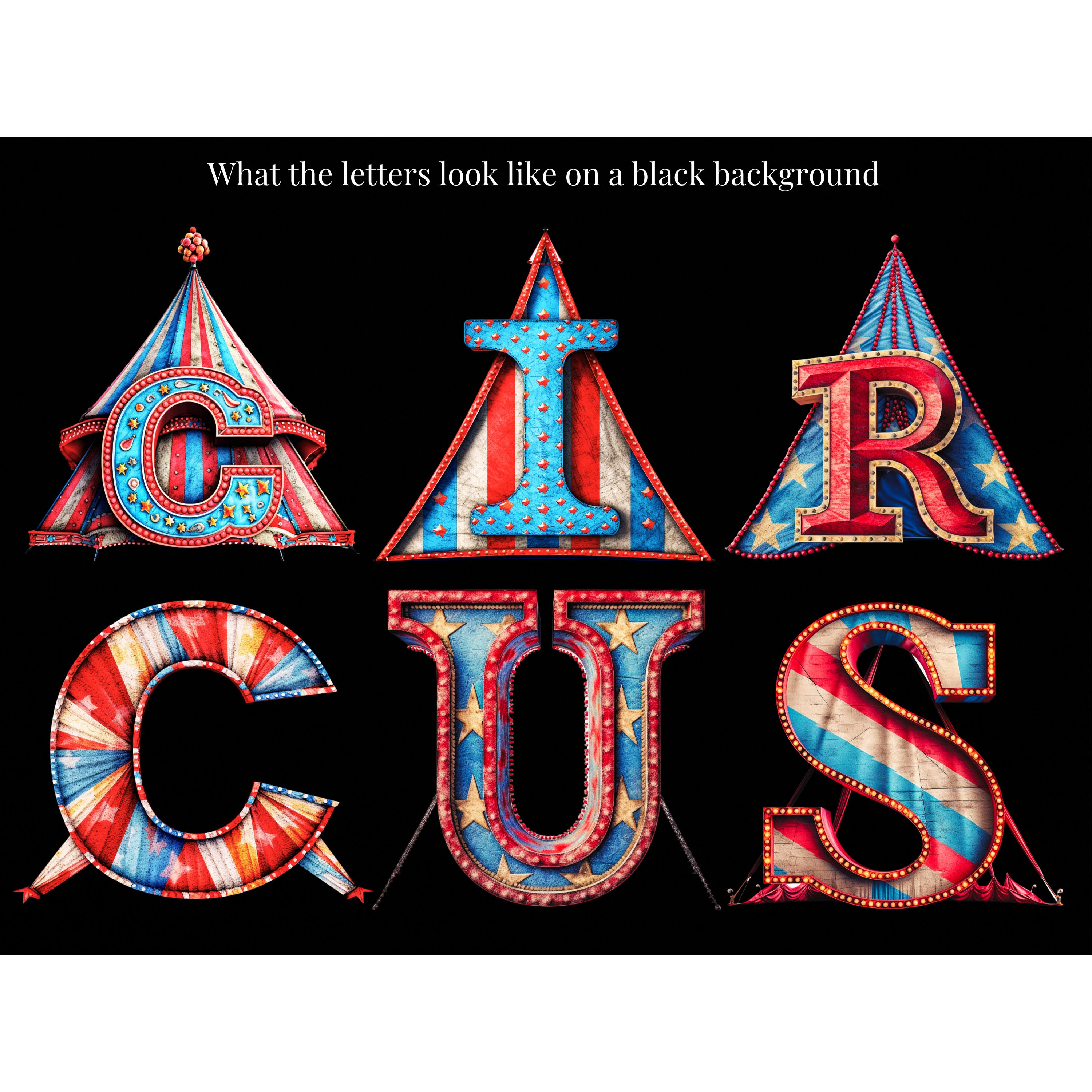 Circus Clipart Alphabet Letters for Instant Download Digital - Etsy