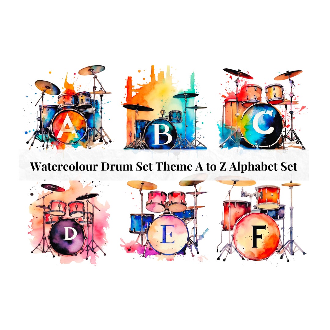 Drum Clipart Alphabet Letters PNG for Cute Cricut Fonts, DIY Greeting ...