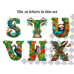 Jungle Animal Alphabet Clipart Commercial Use Digital Art for Banners ...