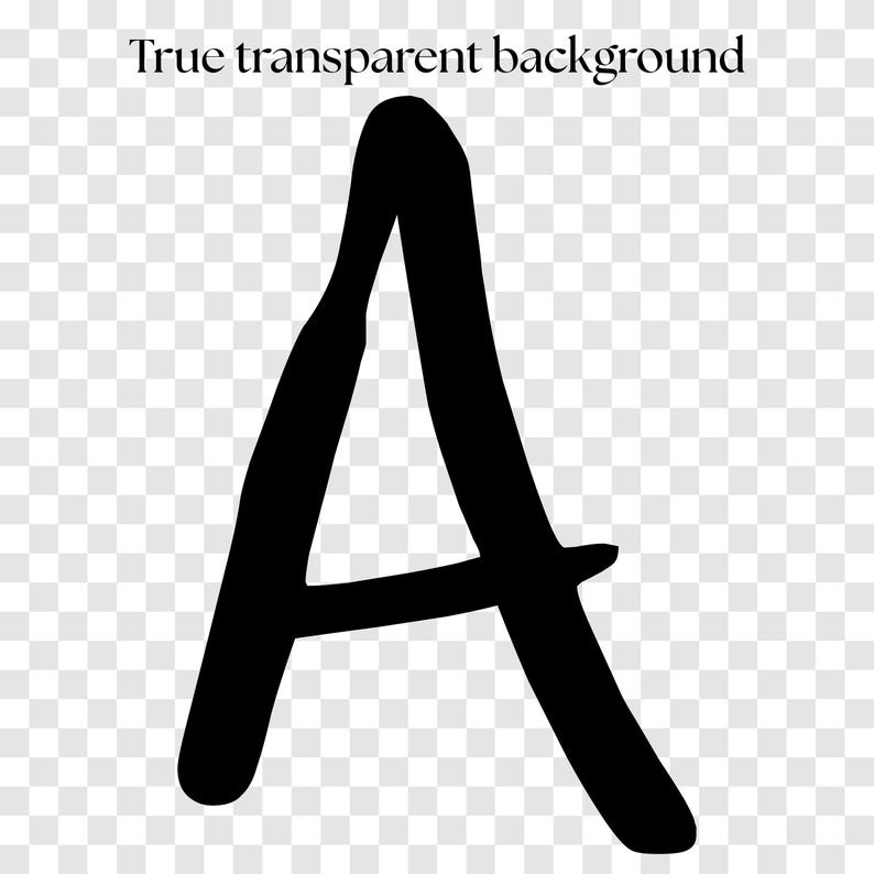 Modern Script Style Alphabet Letters | Black Handwritten Font PNG ...