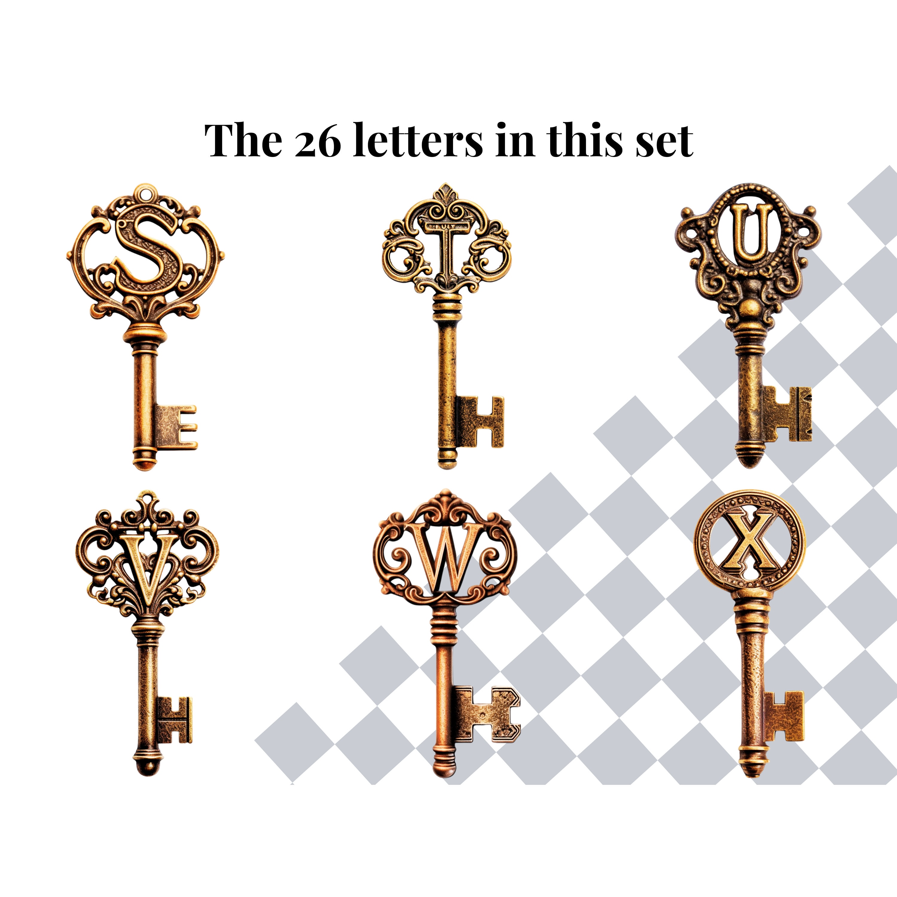 Antique Key Alphabet Letters for Steampunk Ephemera Scrapbook - Etsy