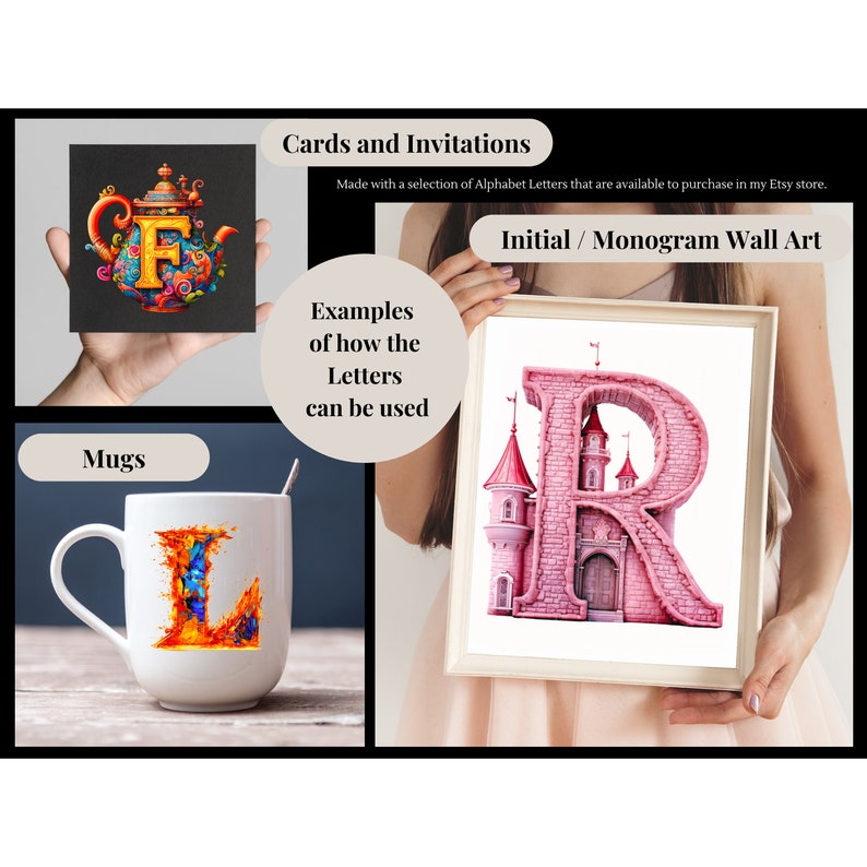 Floral Alphabet Tea Party Letters PNG for Pastel Clipart Vintage ...