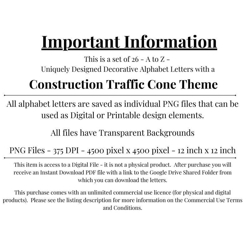 Traffic Cone Clipart Alphabet Letters PNG File for Construction Digital ...