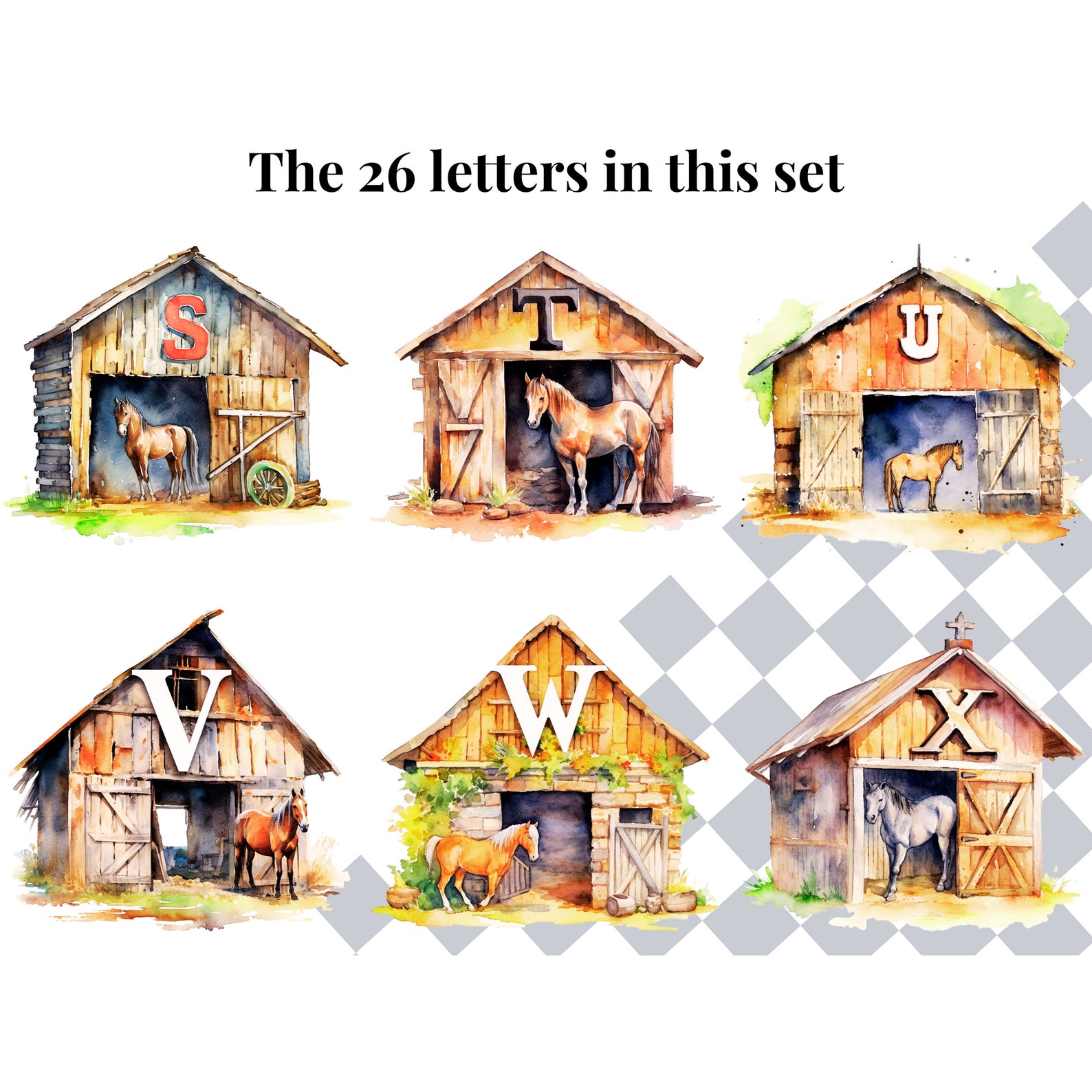 Horse Clipart Alphabet Letters PNG Files for Western Digital Download ...