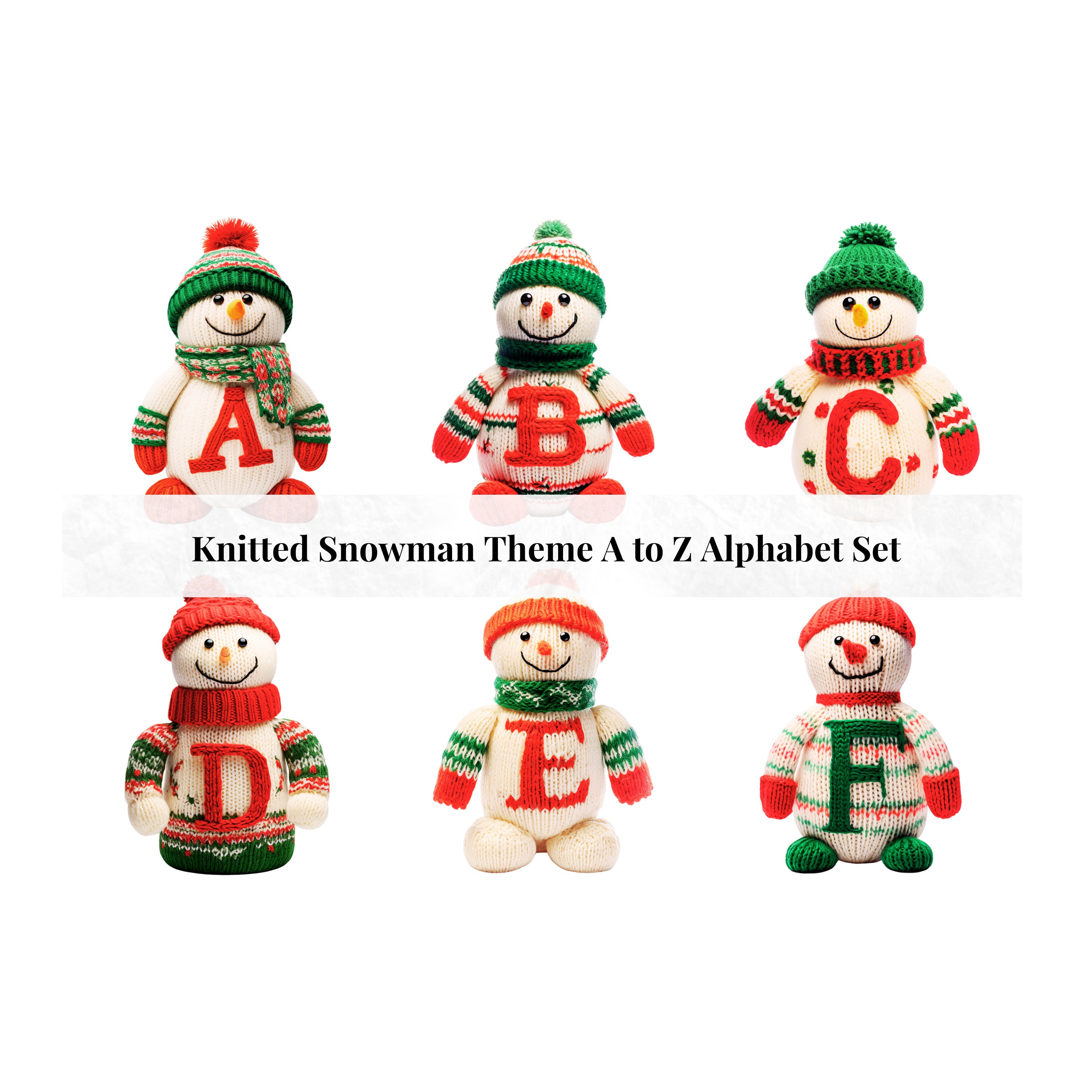 Snowman Alphabet Letters for DIY Christmas Cards Arts Crafts - Etsy