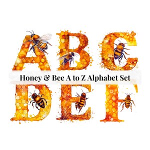 Bee Digital Clipart Alphabet Letters PNG for Bumble Bee Clip Art ...