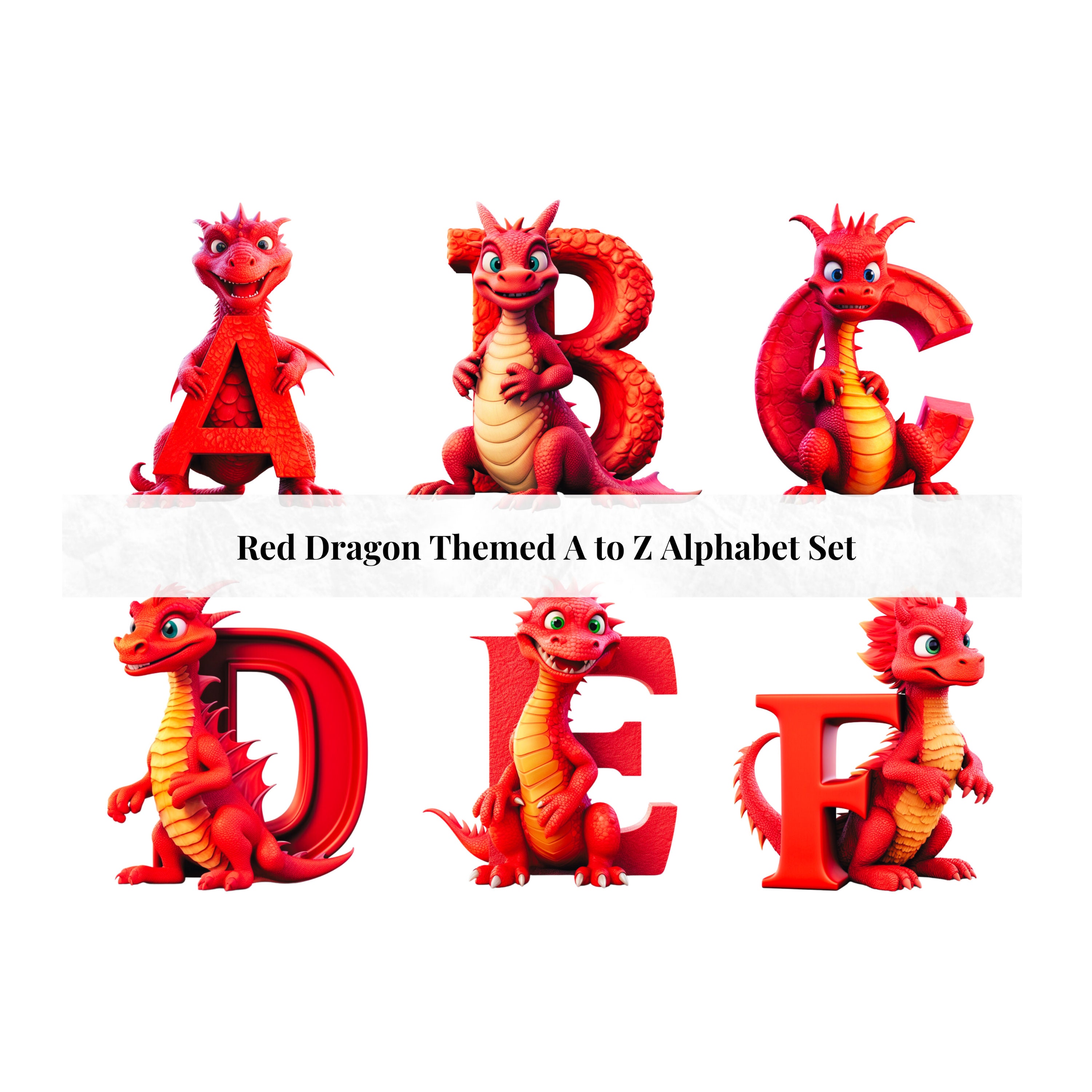Dragon Clipart Alphabet Letters PNG for Animal Alphabet Decorative ...