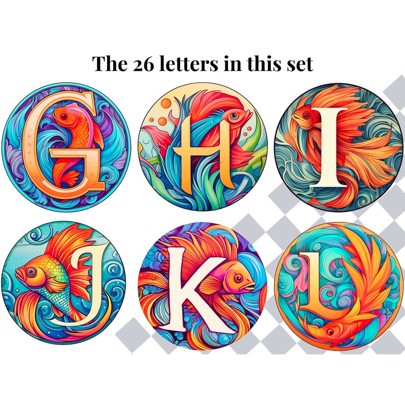 Under the Sea Clipart Alphabet Letters | Tropical Fish PNG Design | Fun ...