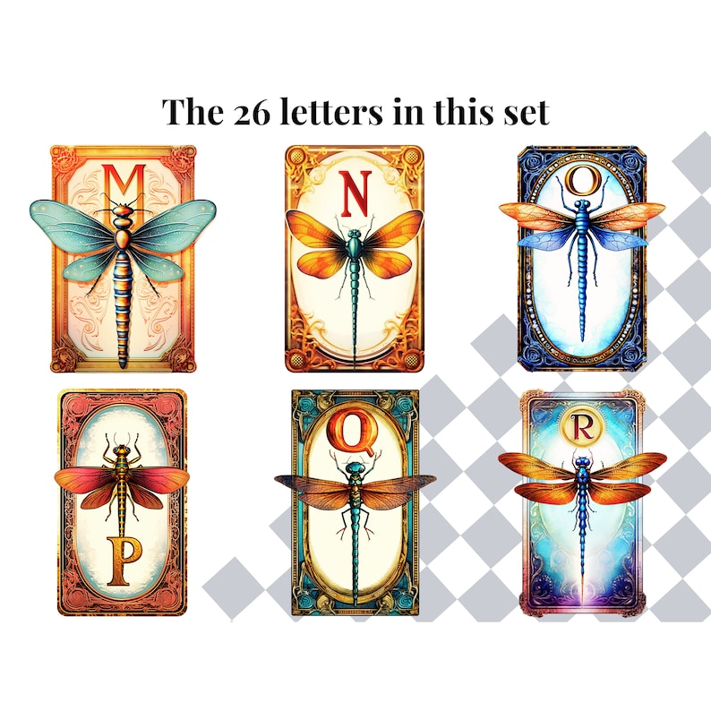 Dragonfly Clipart Alphabet Letters, PNG Fonts for Digital and Printable ...