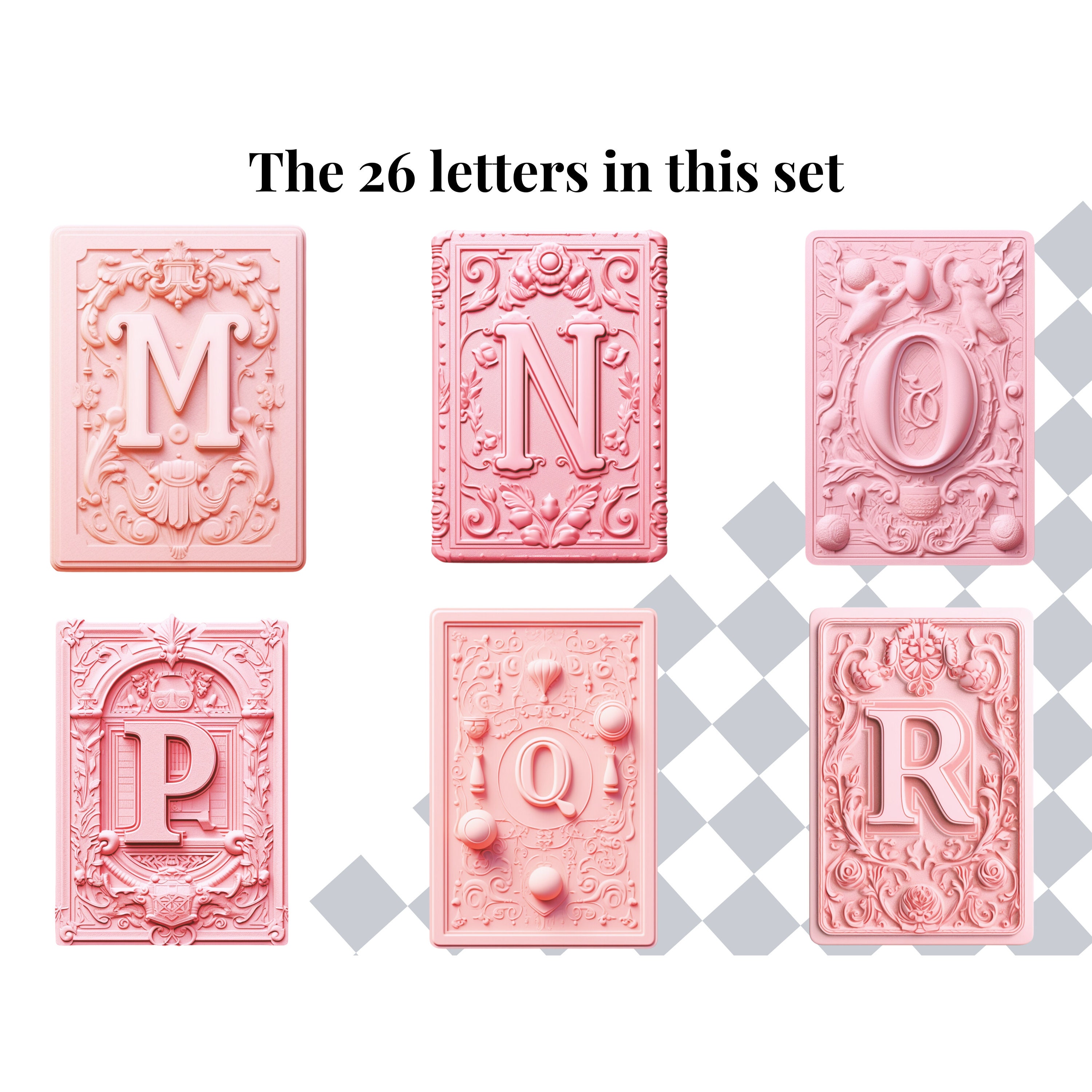 Pastel Pink Clipart Alphabet Letters PNG Files for Digital Download ...