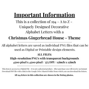 Gingerbread House Clipart Alphabet Letters | PNG Christmas Fonts | Xmas ...