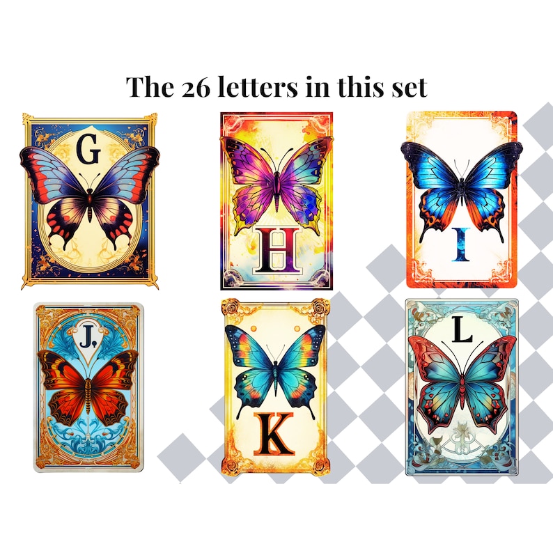 Butterfly Clipart Alphabet Letters, PNG Fonts for Digital and Printable ...