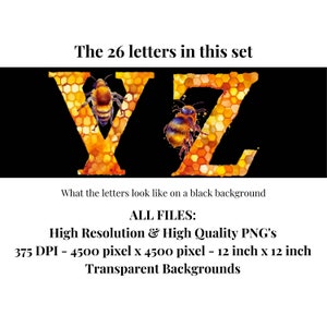Bee Digital Clipart Alphabet Letters PNG for Bumble Bee Clip Art ...