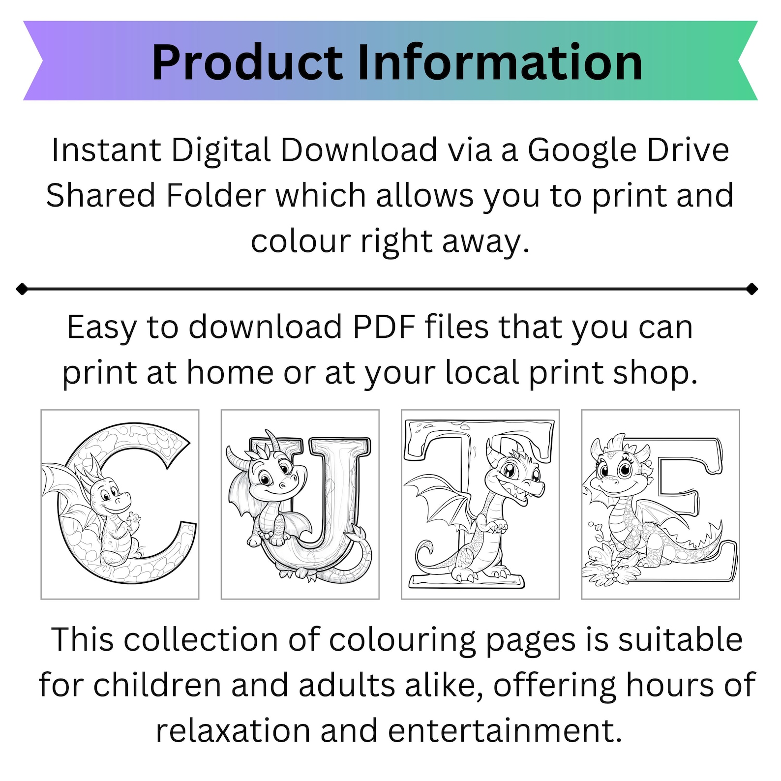 Dragon Alphabet Coloring Pages: A-Z Greyscale Art (digital Download) - Etsy