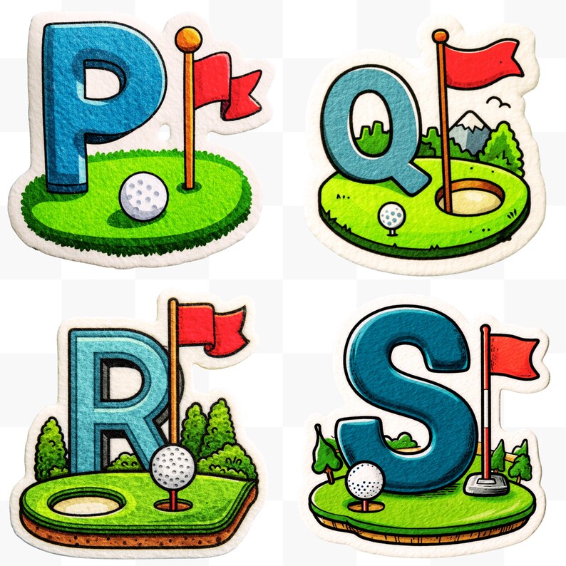 Golf Tee Clipart Alphabet Letters | Golf Ball PNG | Sporty Digital ...