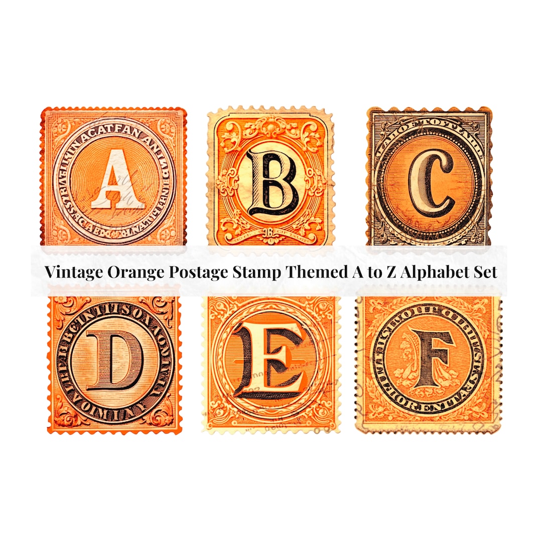 Postage Stamp Clipart Alphabet Letters PNG Files for Digital Download ...