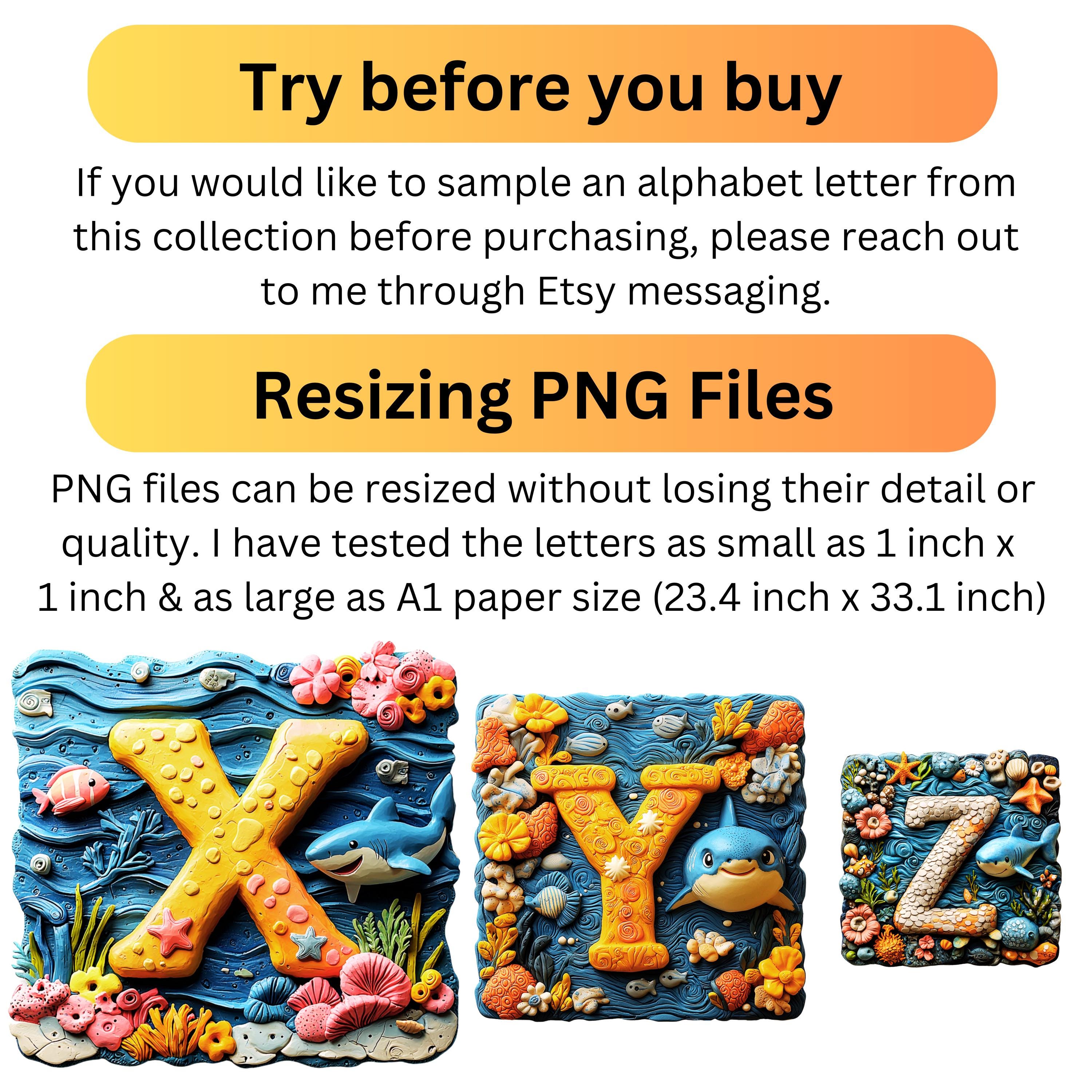 Shark Clipart Alphabet: Ocean Animal Letters PNG Bundle (digital ...