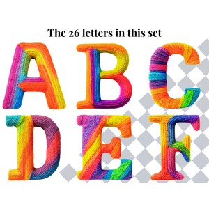 Rainbow Clipart PNG Files for Decorative Letters, Cute Cricut Fonts ...