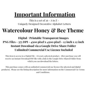 Bee Digital Clipart Alphabet Letters PNG for Bumble Bee Clip Art ...