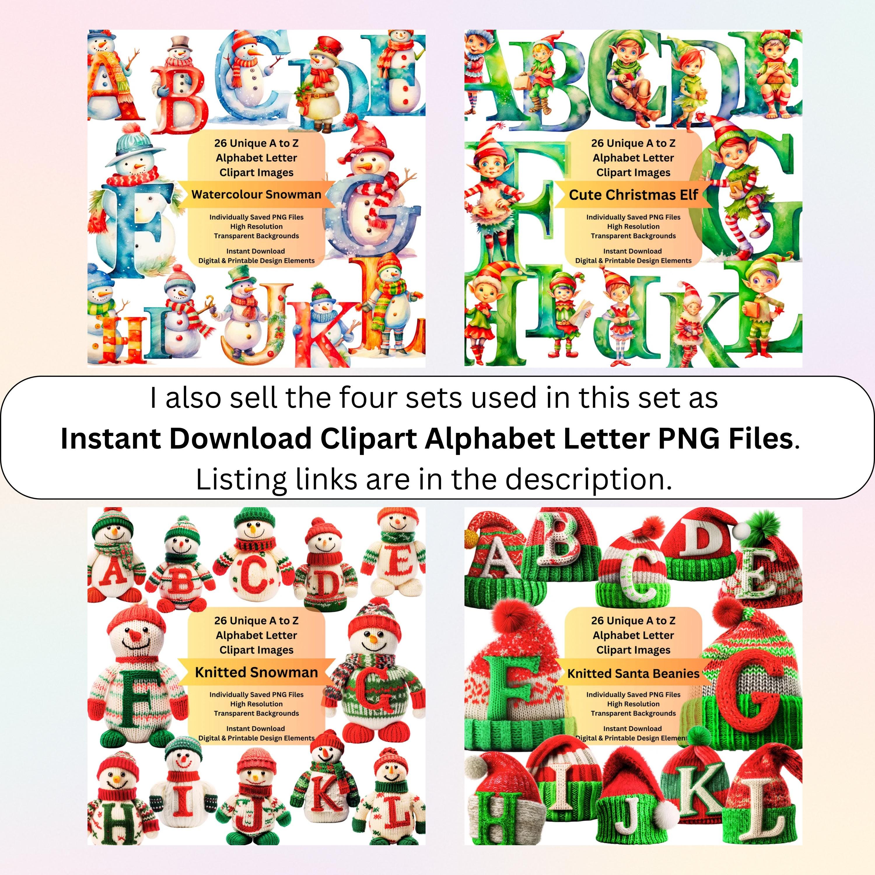 Christmas Alphabet Letter Cut Outs: Printable Fonts for Crafts (PDF ...