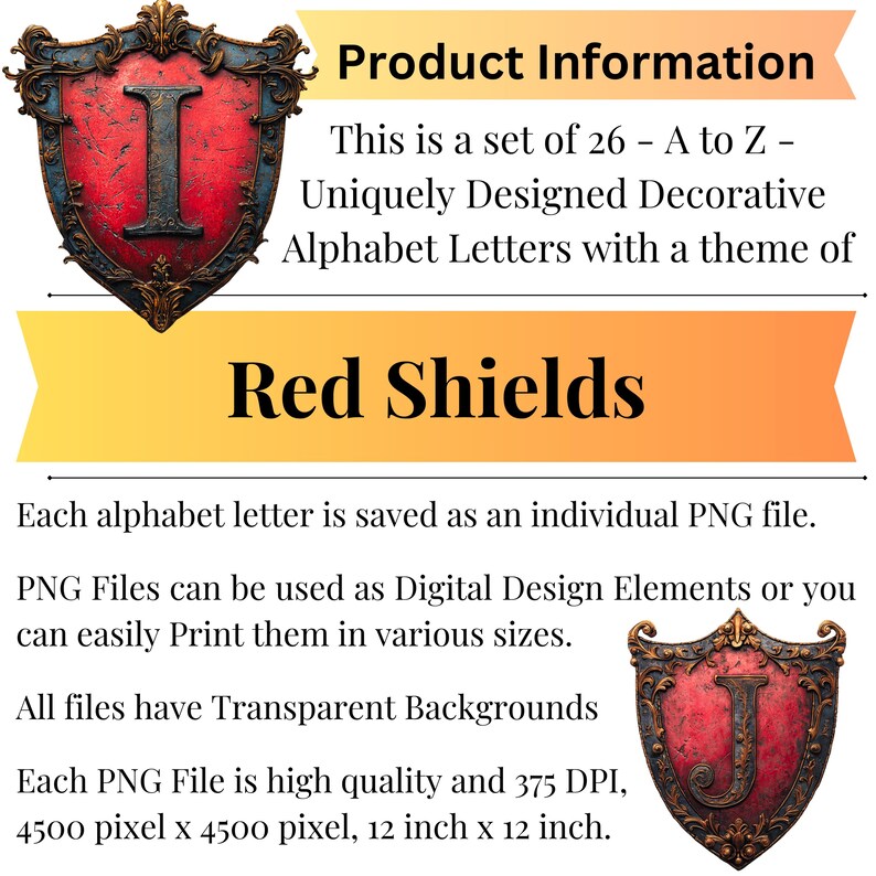 Digital Clipart Alphabet PNG for Shield Monogram Crest, Cosplay Armor ...