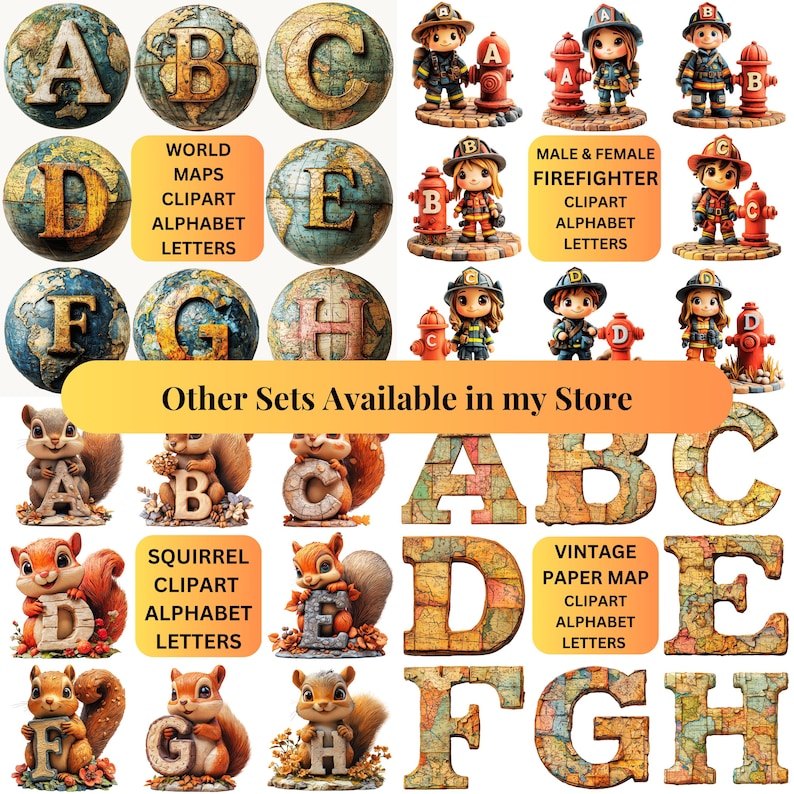 Forest Trail Map Clipart Alphabet: Mountain Adventure PNG (digital ...