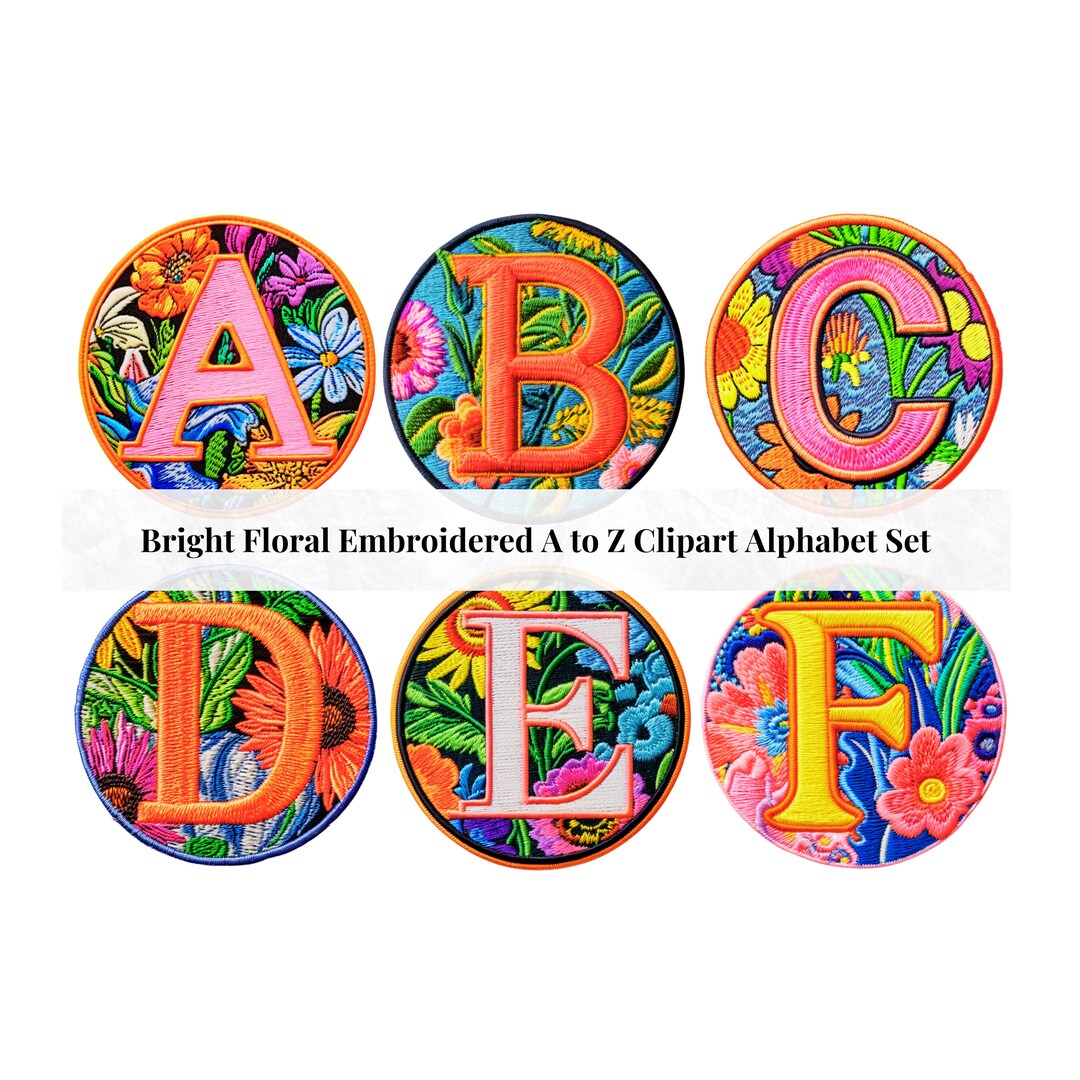 Flower Clipart Alphabet Letters PNG Files for Floral Digital Download ...