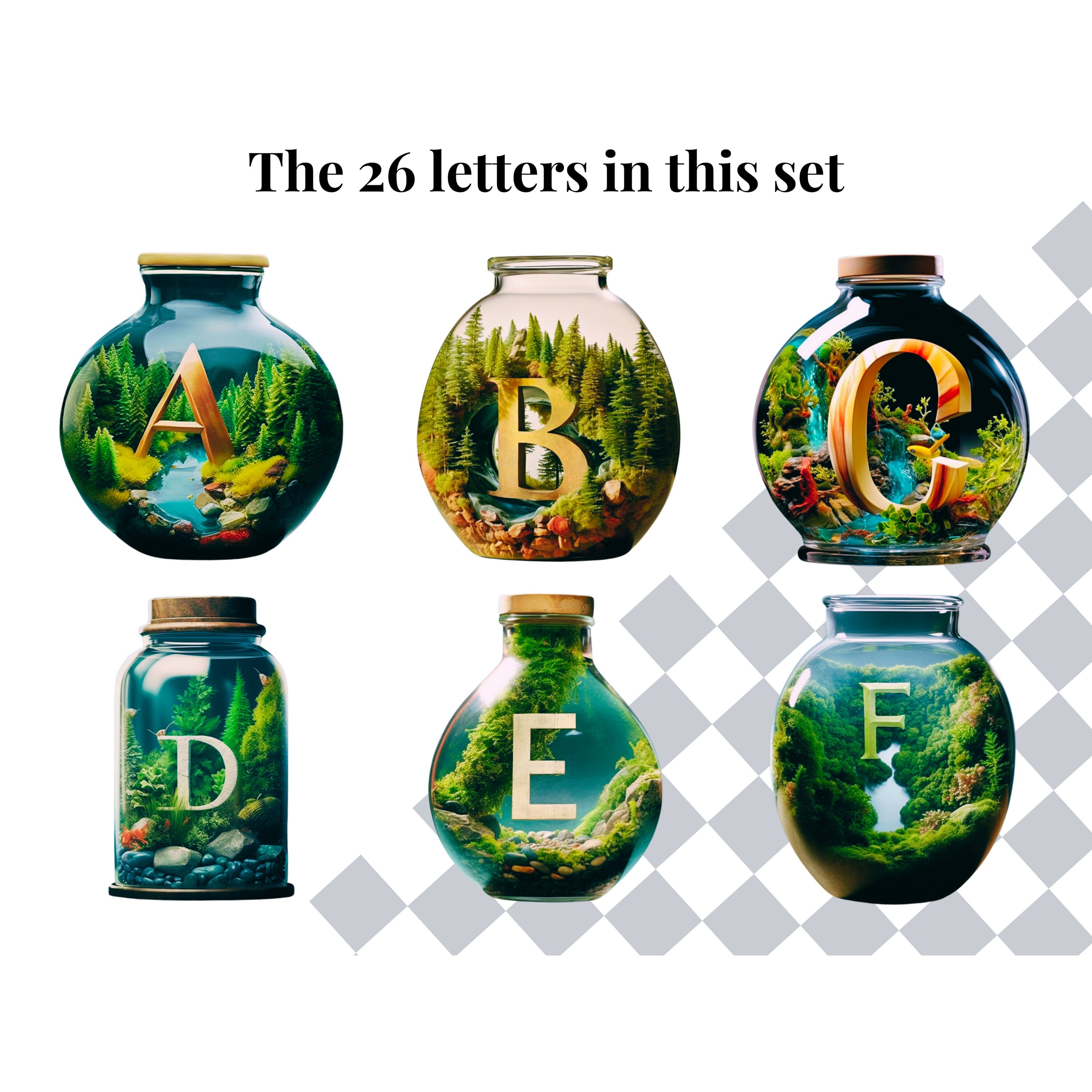Digital Clipart Alphabet Letters PNG Files for Instant Download ...