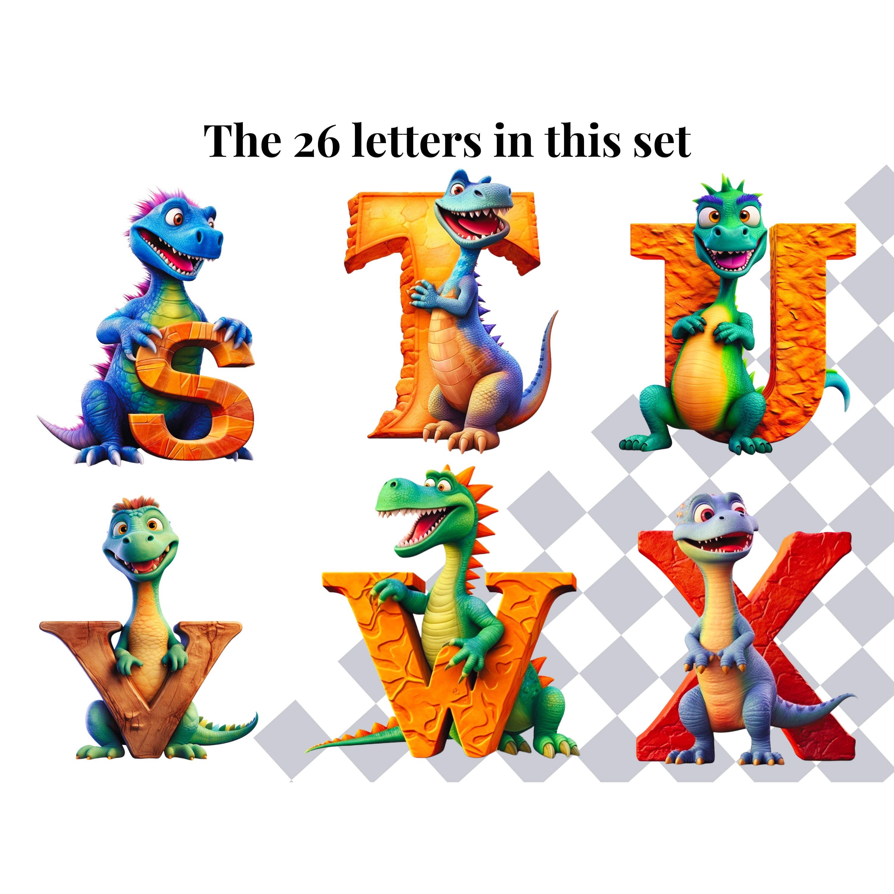 Dinosaur Alphabet PNG for Dinosaurs Printable and Digital Arts and ...