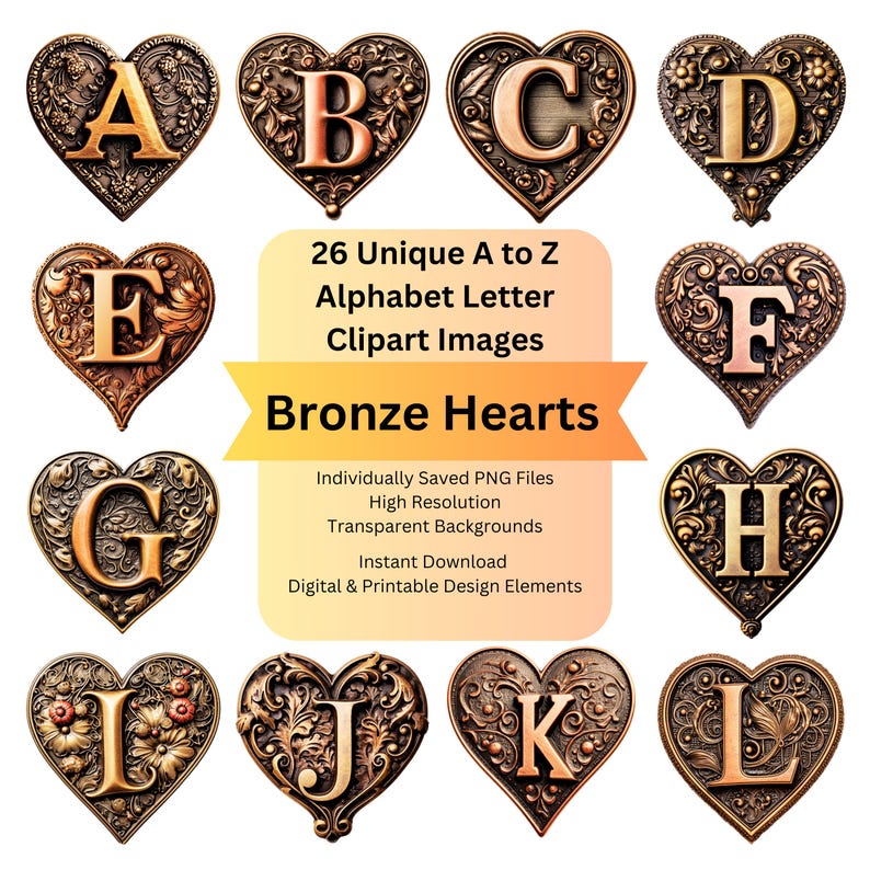 Digital Clipart Alphabet Letters PNG for Vintage Ephemera Decoupage ...
