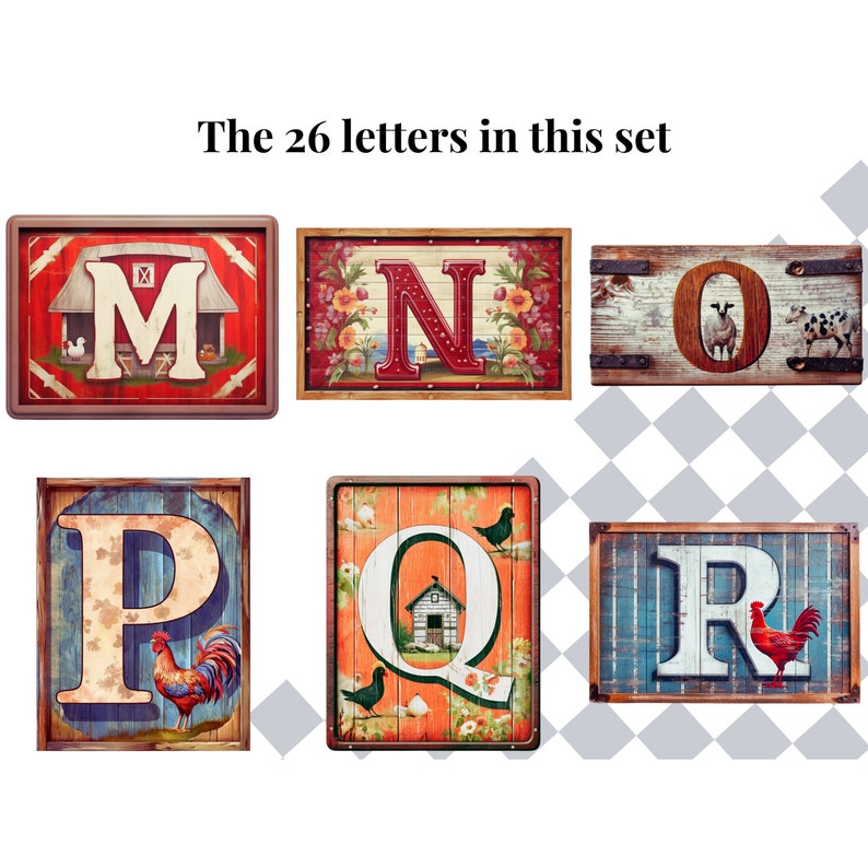 Rustic Clipart Alphabet Letters PNG Files for Country and Western ...