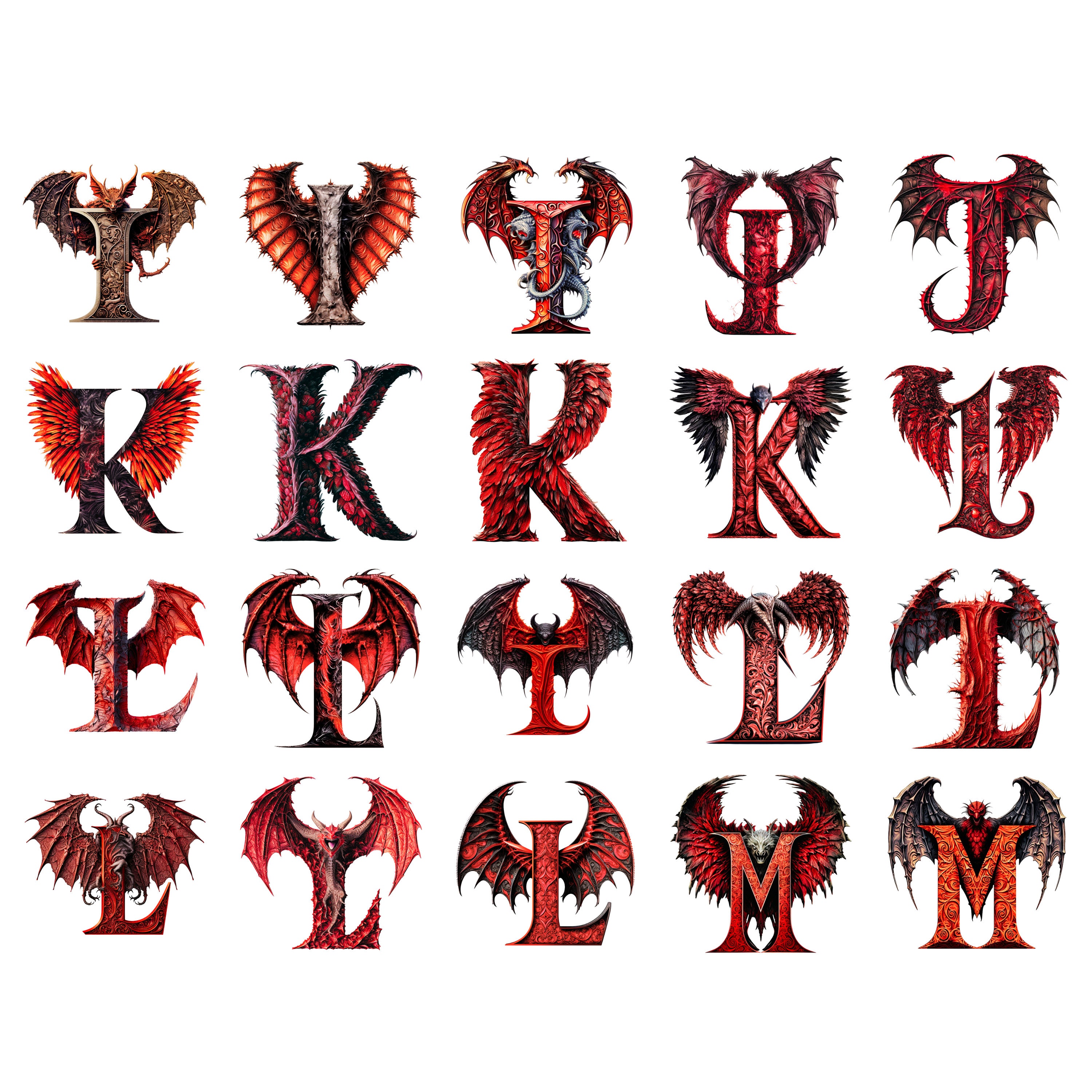Halloween Vampire Clipart Alphabet Letters for Digital Download ...