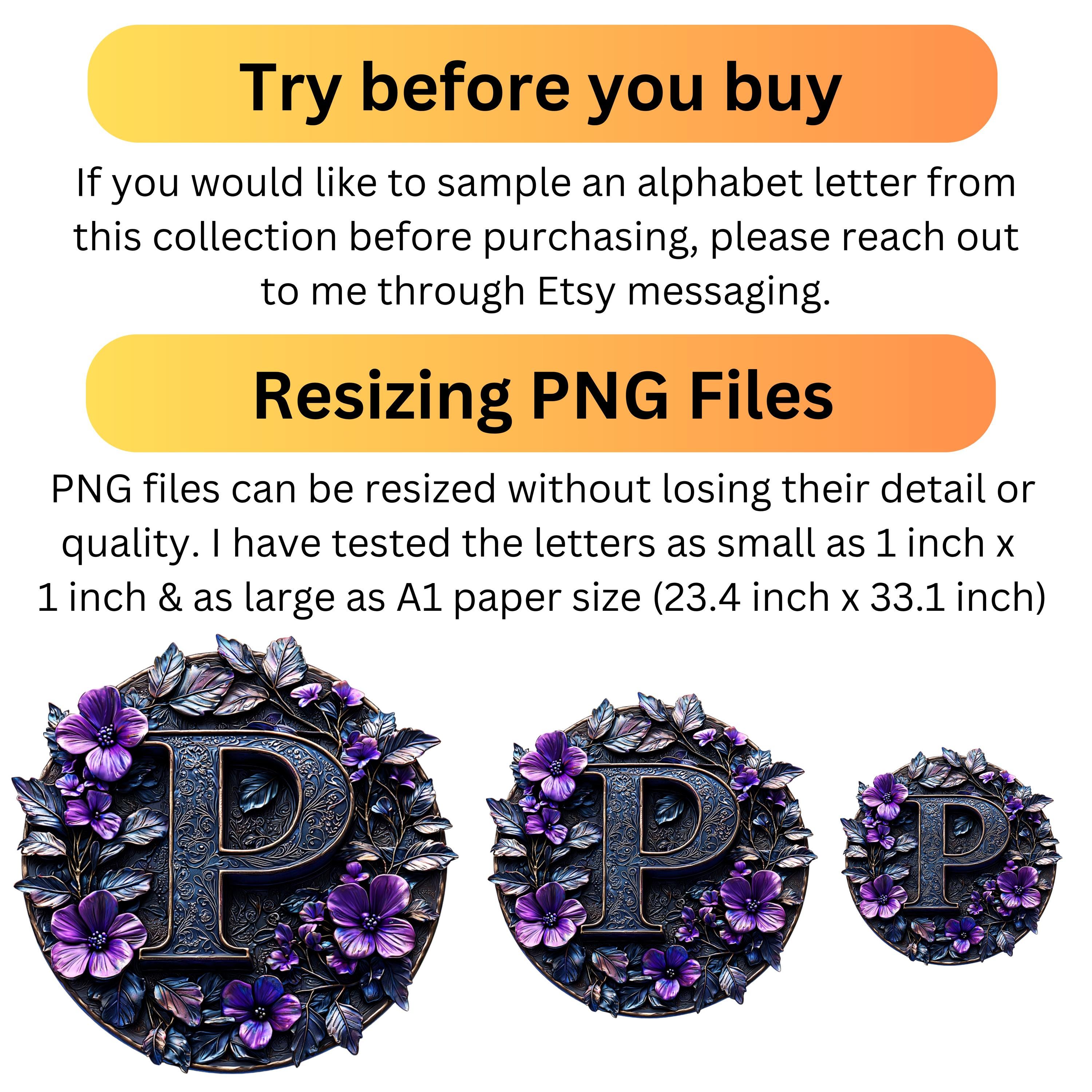 Purple Rose Clipart Alphabet Letters – Floral PNG Digital Download ...