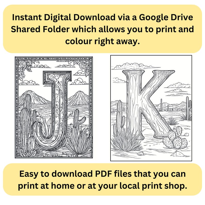 Desert Alphabet Coloring Pages | A-Z Nature Designs Colouring Sheets ...