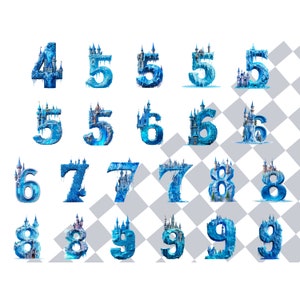Frozen Castle Alphabet Letters & Numbers for Instant Download, Cute ...