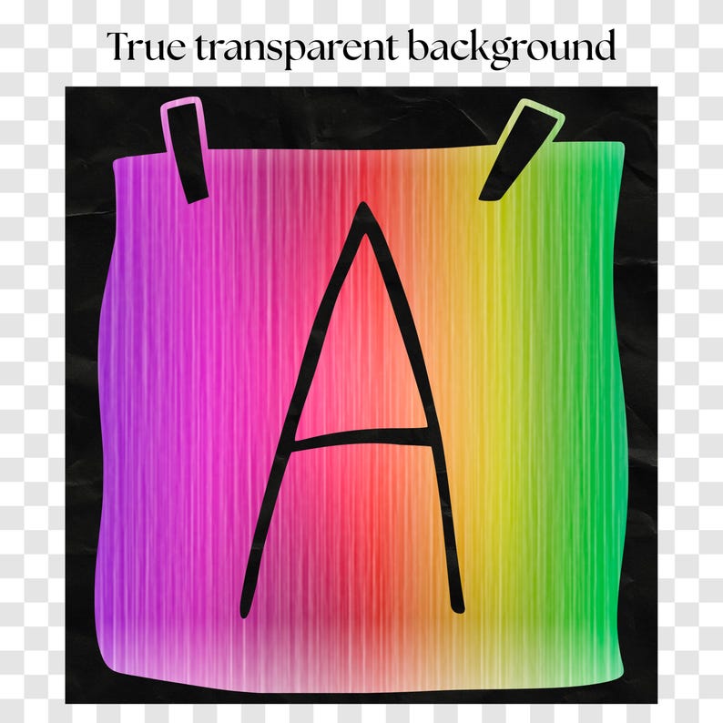 Rainbow Alphabet Letters PNG, Decorative Bulletin Board Clipart, Sticky ...