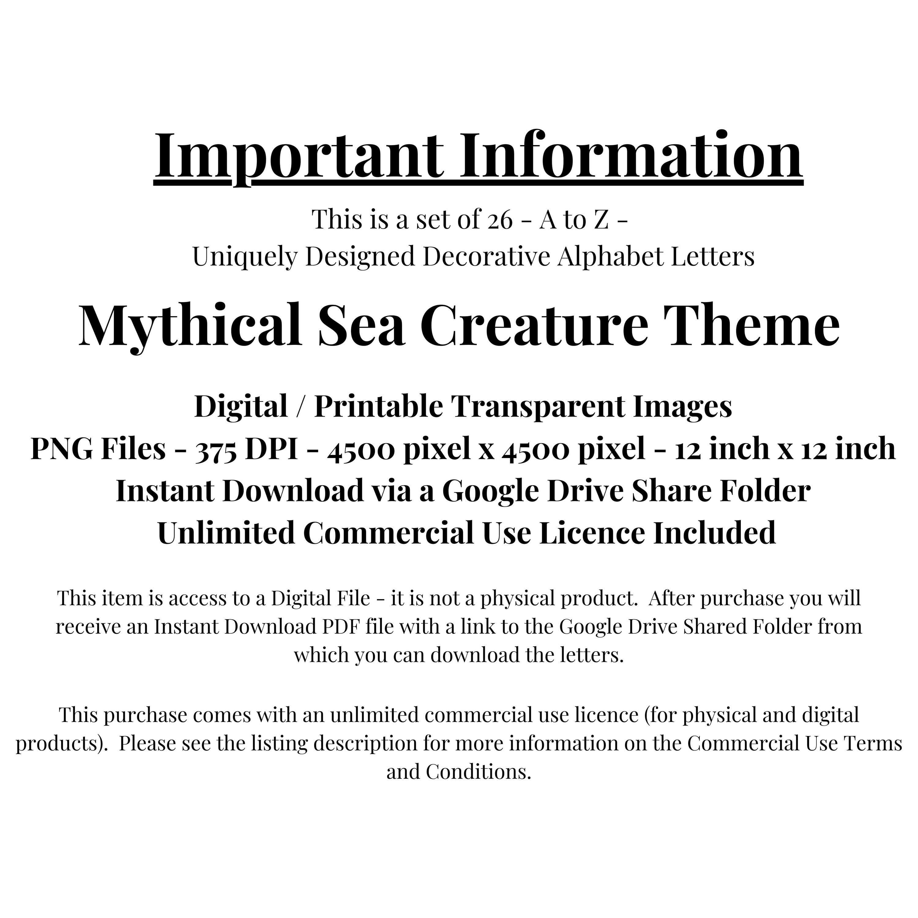 Under the Sea Clipart Alphabet Letters PNG Files for Digital Download ...