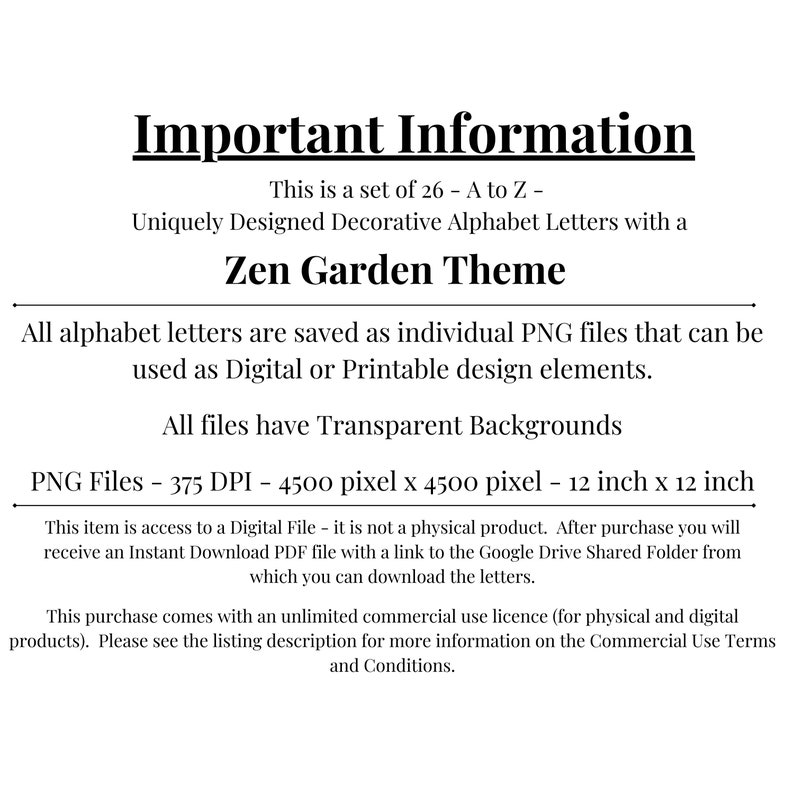 Zen Garden Alphabet PNG Clipart: Scrapbook Letters (digital Download ...
