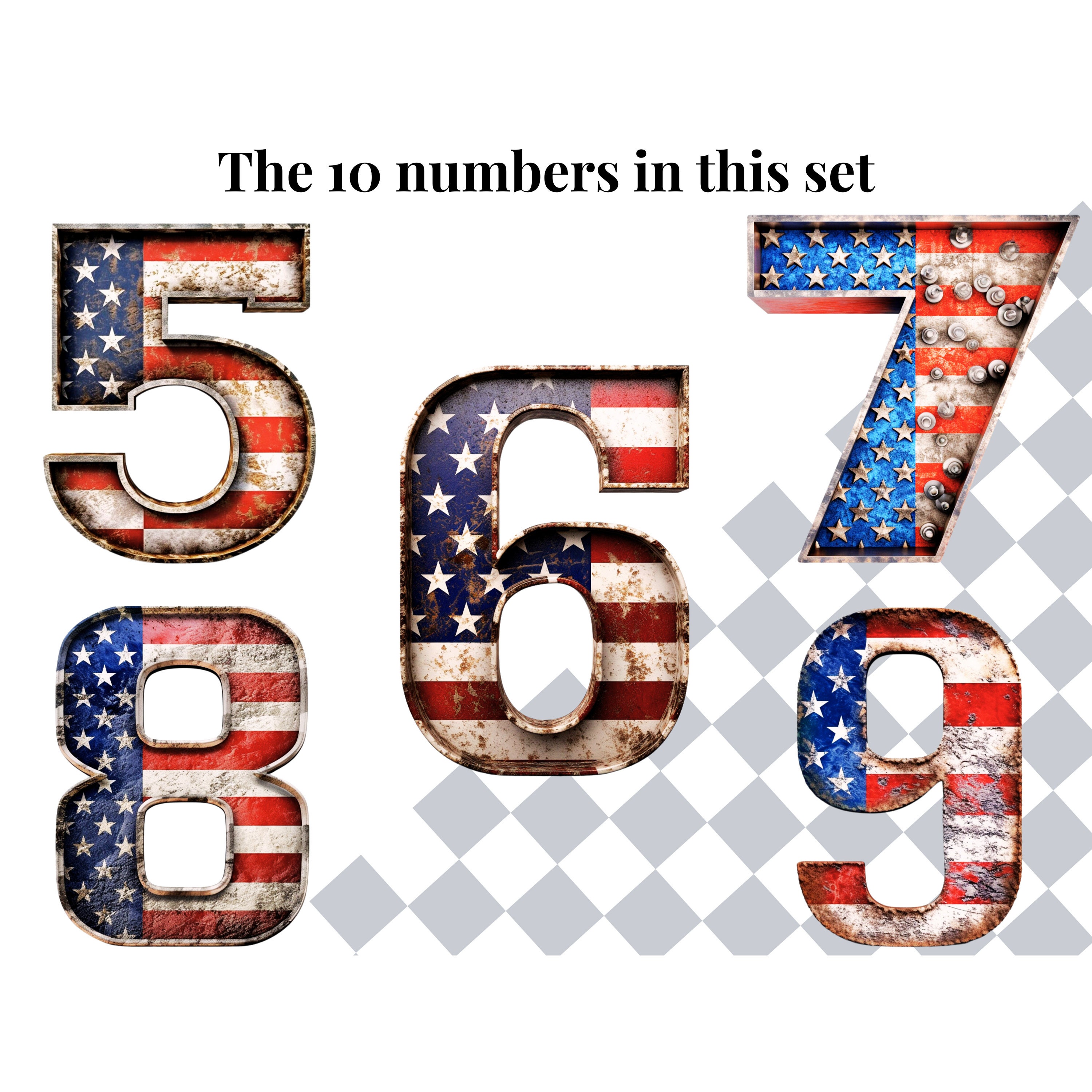 Rustic USA Clipart Letters and Numbers | American Flag Alphabet Set ...