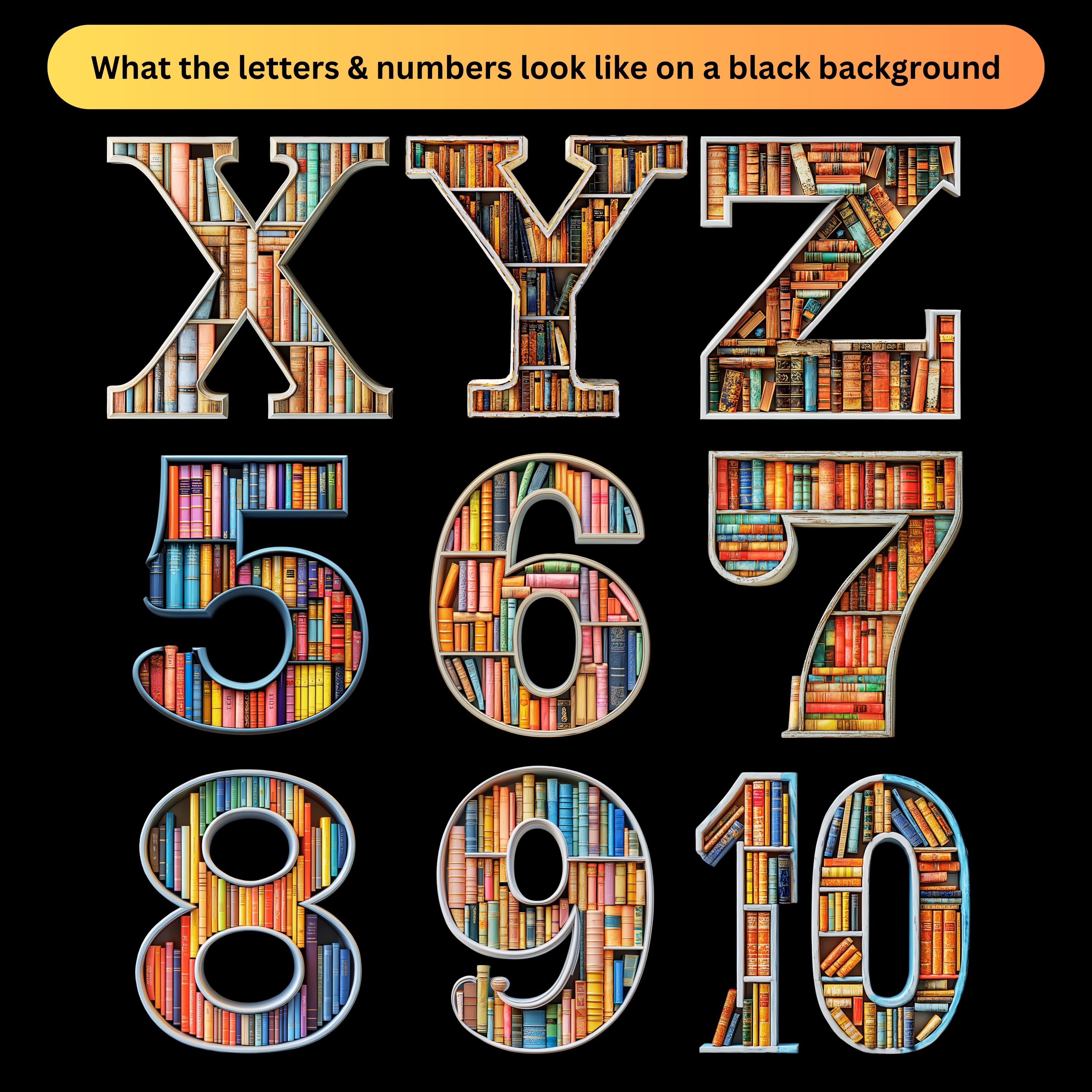 Bookcase Alphabet Clipart | Colourful Library Bookshelf A-Z Letters ...