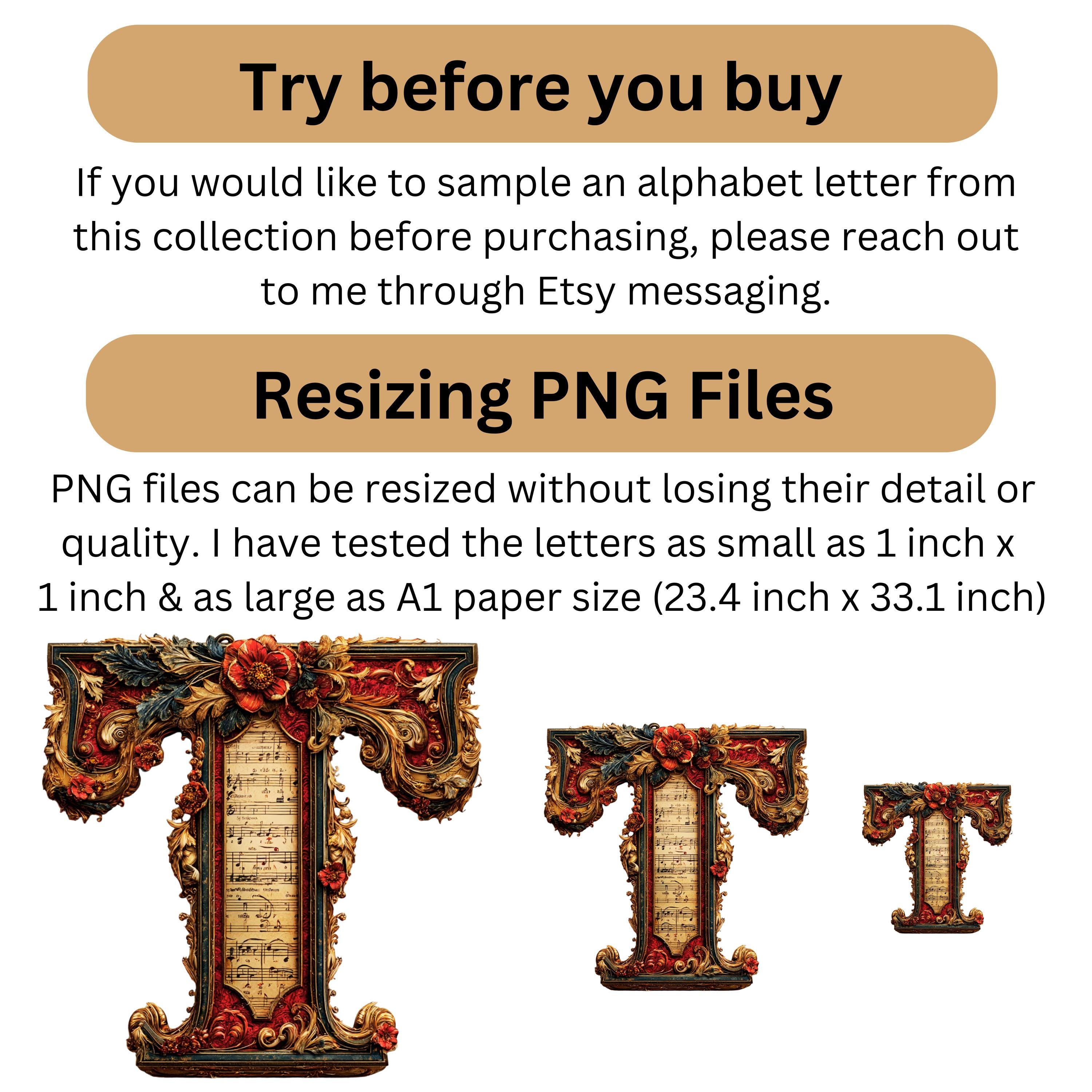 Red and Gold Music Alphabet Letter PNG Bundle, Clip Art Letters for ...